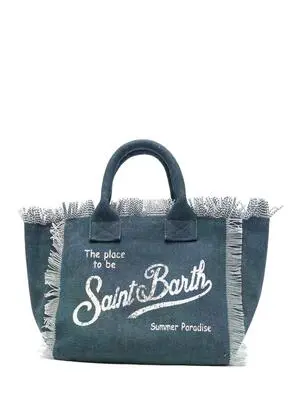 MC2 SAINT BARTH Colette Frayed Tote Bag - Blue