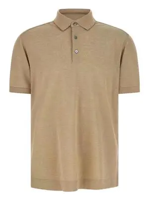Zegna Piqué Short-sleeve Polo Shirt - Neutrals