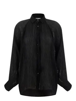 ALLIS BEACHWEAR Pleated Button Shirt - Black