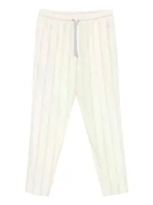 Fedeli Striped Drawstring Trousers - Neutrals