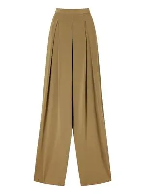 Max Mara Pleated Wide-Leg Trousers Brown