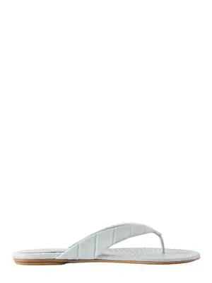 Le Monde Beryl Croc-effect Leather Thong Sandals - Blue