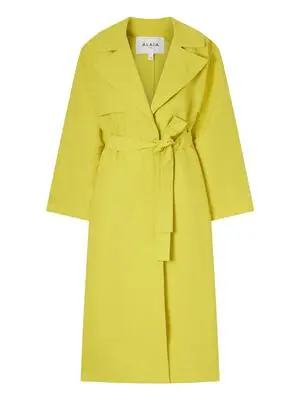 Alaïa Belted Paper-blend Trench Coat - Yellow