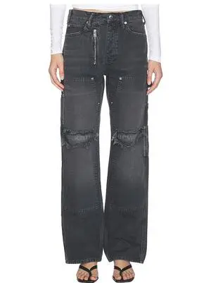 Alexander Wang Mid Rise Carpenter Jeans With Zip - Black
