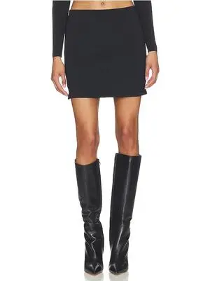 Alexander Wang Mini Skirt With Jacquard Logo Slit - Black