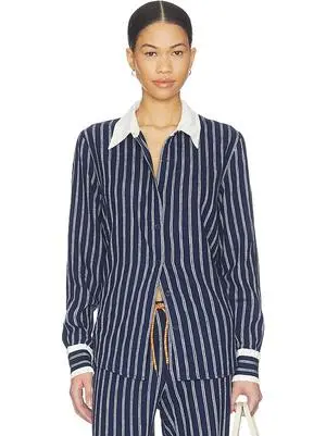 The Upside Belize Bobbi Collared Top - Navy