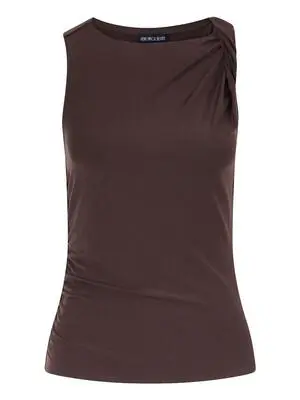 Veronica Beard Otessa Twisted Lyocell-blend Jersey Top - Brown
