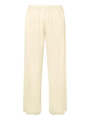 Faithfull The Brand Adnina Lace-trimmed Wide-leg Pants - Yellow