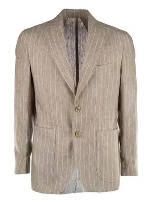 COLAMARINO Pinstripe-pattern Single-breasted Suit - Neutrals