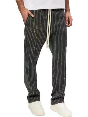 HAMZA Striped Trousers - Grey