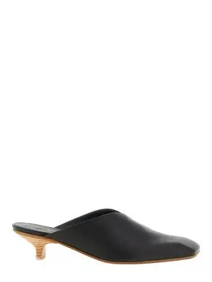 Vicini Square-toe Kitten-heel Mules - Black