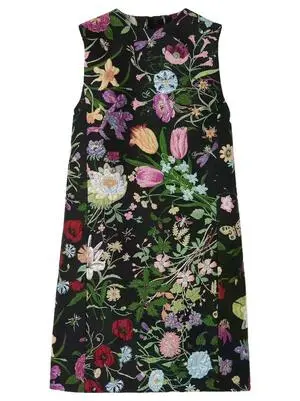 Gucci Floral Brocade Mini Dress - Black