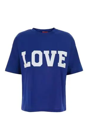 MERCI Graphic-detail Cotton T-shirt - Blue