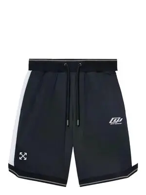 Off-White Logo-embroidered Track Shorts - Black
