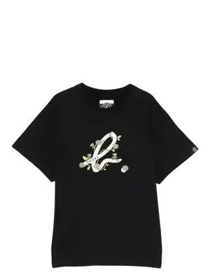 AGNES B. Flower Logo T-shirt - Black