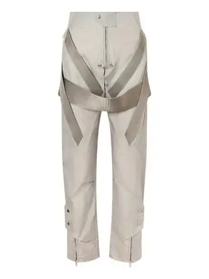 Rick Owens Megastrapped Motopants Belted Shell Straight-leg Pants - Gray
