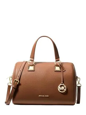 Michael Kors Michael Kors Grayson Medium Pebbled Leather Duffel Bag Brown