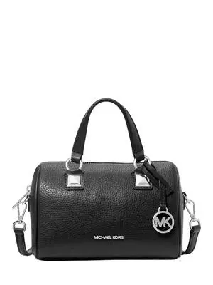 Michael Kors Grayson Small Pebbled Leather Duffel Crossbody Bag - Black