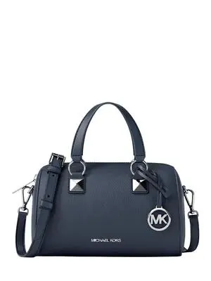 Michael Kors Grayson Small Pebbled Leather Duffel Crossbody Bag - Blue
