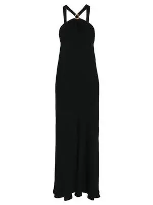 FORTE_FORTE Ring Halterneck Maxi Dress - Black