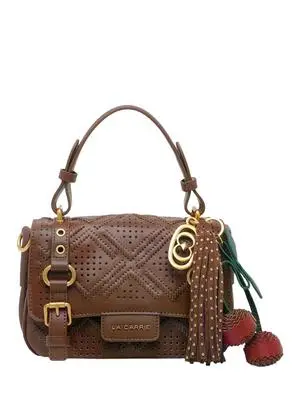 LA CARRIE Small Atena Labyrinth Leather Tote Bag - Brown