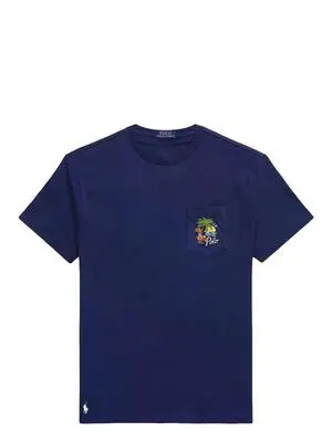 Polo Ralph Lauren Logo-embroidered Pocket T-shirt - Blue