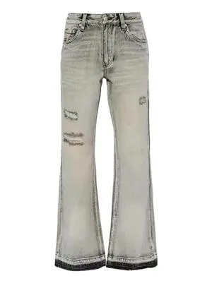 MISBHV Distressed Flared Jeans - Grey