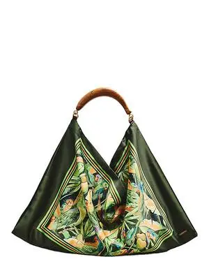 Farm Rio Farm Rio Satin Scarf Medium Bag Green Pattern