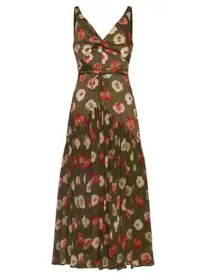 Cinq À Sept Twisted Floral Dress - Green