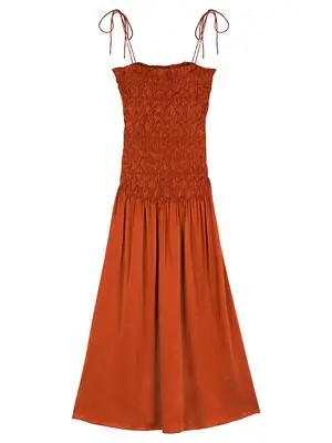 HMD Ninetta Sandwashed Silk Satin Dress - Paprika
