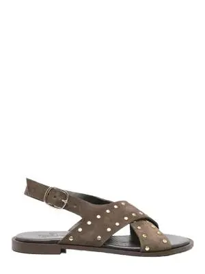 THERA'S Studded Criss-cross Sandals - Brown