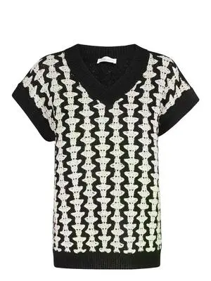 ROBERTO COLLINA V-Neck Patterned Sweater