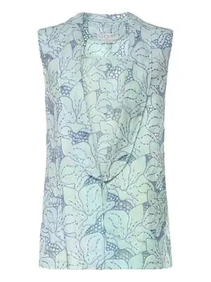 GENNY Linen Gilet - Green