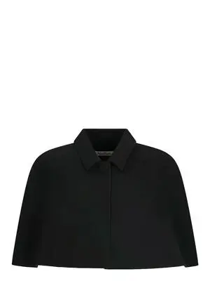 Max Mara Buttoned Cape - Black