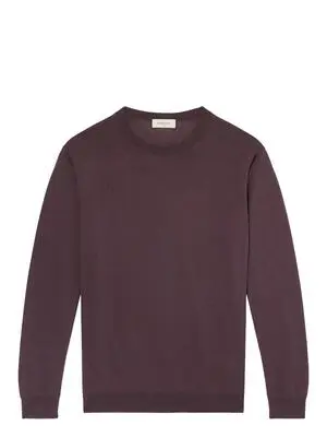 PIACENZA CASHMERE 1733 Cotton Crewneck Sweater Brown