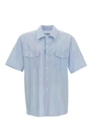 MAISON MARGIELA Pinstripe Chest-pocket Shirt - Blue