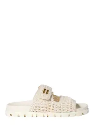 MIU MIU Miu Miu Crocheted Sandals With Metal Logo