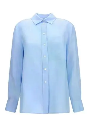 LARDINI Linen Button-up Shirt - Blue