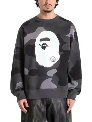 A BATHING APE Ape Head Camouflage Sweatshirt - Grey