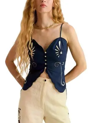 CAROLINA K Monarca Embroidered Top