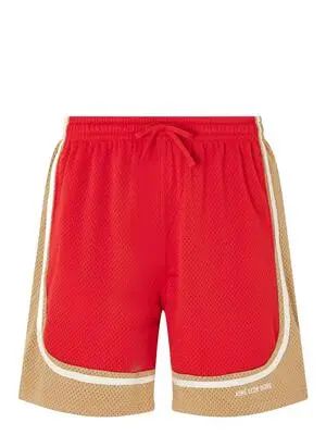 Aimé Leon Dore Logo-embroidered Mesh Drawstring Shorts - Red