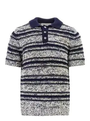 AMARANTO Striped Polo Shirt