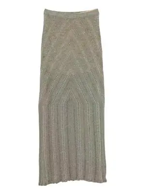 TWINSET Patterned Midi Skirt - Green