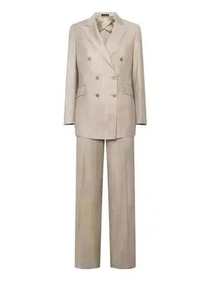 FRANZESE COLLECTION Lady Diana Pinstripe Suit - Neutrals