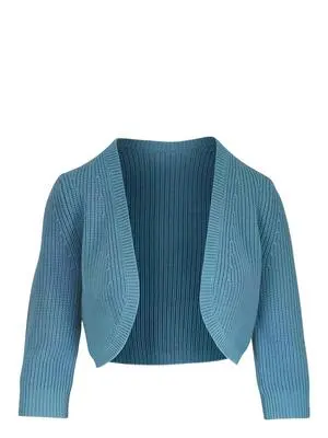 Michael Kors Knitted Cropped Cardigan - Blue