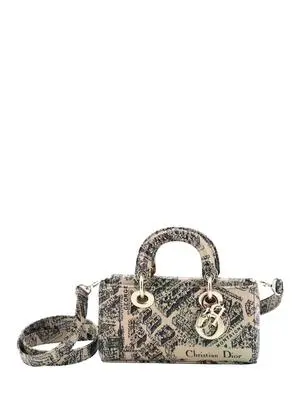 Dior Lady D-Joy Small Satchel Printed Leather Neutrals