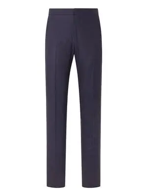 Zegna Straight-leg Linen-twill Trousers - Blue