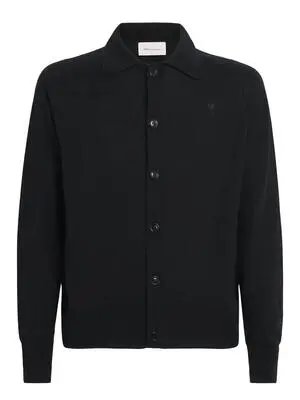 Ami Wool Collared Cardigan - Black