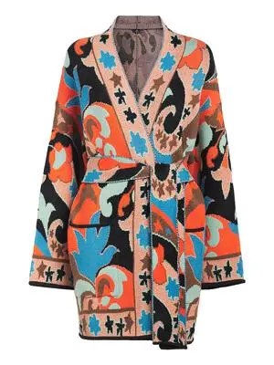 Etro Wool-blend Jacquard Cardigan - Red