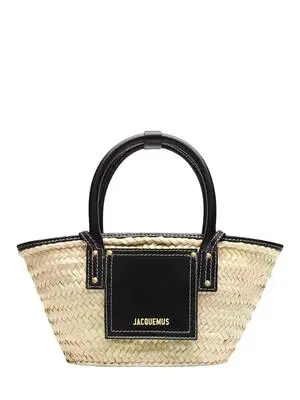 Jacquemus Le Soli Woven Beach Bag Neutrals